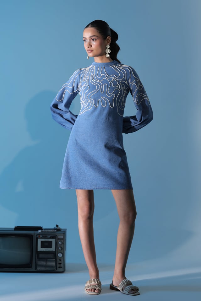 Blue Drift Mini Dress