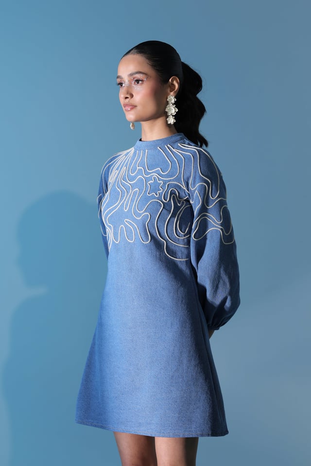 Blue Drift Mini Dress